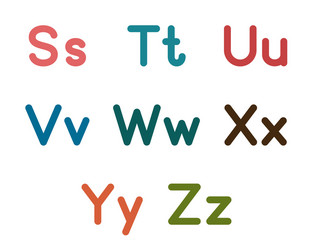 Alphabet part 1 big and small letters Royalty Free Vector