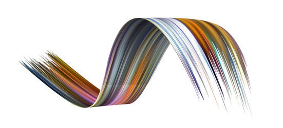 Colorful flow brush stroke wave sea isolated line Vector Image