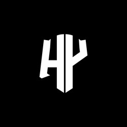 Hy logo monogram with emblem shape combination Vector Image