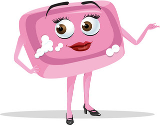 Cartoon soap bar raising its hand Royalty Free Vector Image