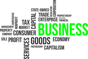 Business words typography Royalty Free Vector Image