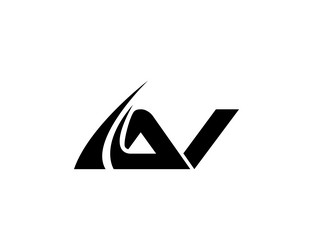 Abstract letter av unique round logo design Vector Image