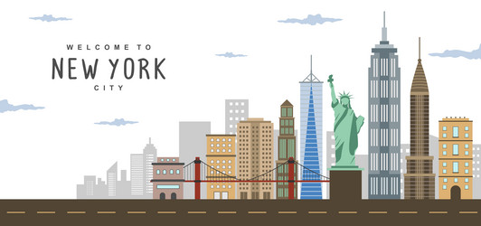 New york panorama Royalty Free Vector Image - VectorStock