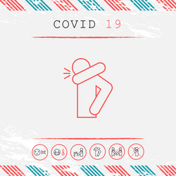 Sneeze into elbow - infographic icon warning Vector Image