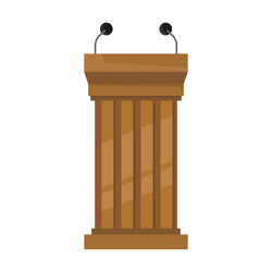 Wide wooden debate rostrum and platform Royalty Free Vector