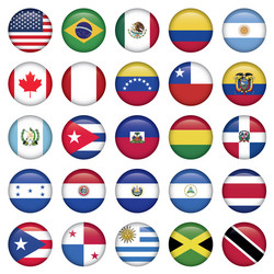 Set of round flags world top states Royalty Free Vector