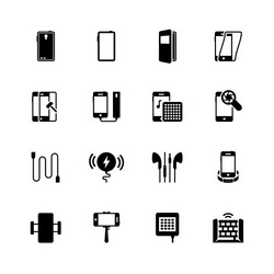 Mobile phone accessories icons Royalty Free Vector Image