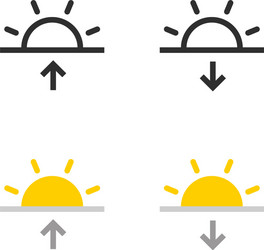 Sunrise and sunset directions Royalty Free Vector Image