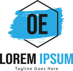 Initial oe logo template with modern frame Vector Image