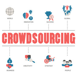 Crowdsourcing design concept Royalty Free Vector Image