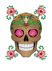 Fancy punk rock skull Royalty Free Vector Image
