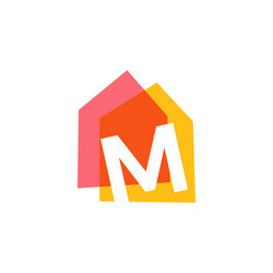 Home letter m logo design Royalty Free Vector Image