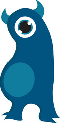 Light blue blob monster with dark arms Royalty Free Vector