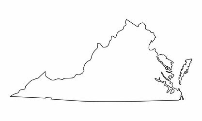Virginia state outline map Royalty Free Vector Image