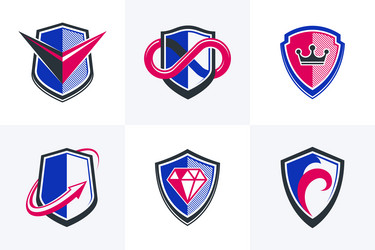 Classic shields shapes set with different Vector Image
