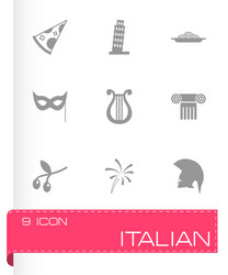 Italian culture and symbols on internet promo Vector Image