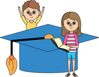 School education girl cartoon Royalty Free Vector Image