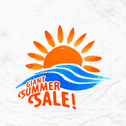 Watercolor summer sun background Royalty Free Vector Image