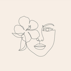 Minimalist style portrait line continuous Vector Image