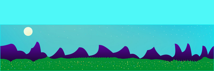 Cyan sky and mountains landscape Royalty Free Vector Image