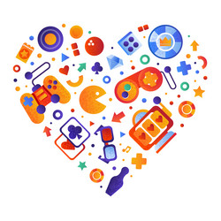 Game and entertainment object heart shaped Vector Image