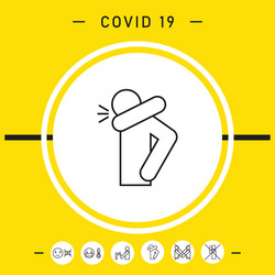 Sneeze into elbow - infographic icon warning Vector Image