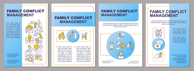 Employee problems management purple brochure Vector Image