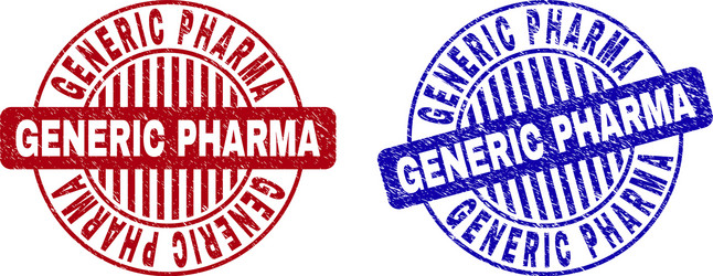 Generic pharma text rubber stamp Royalty Free Vector Image
