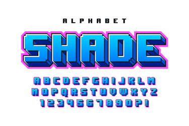 Square alphabet graffiti text letters Royalty Free Vector