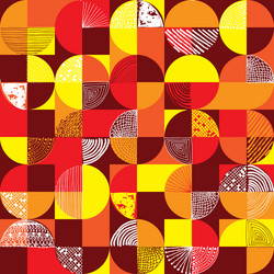 Grid seamless pattern with random geometric Vector Image
