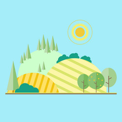 Autumn landscape in flat style Royalty Free Vector Image