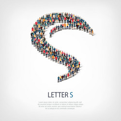 Group people shape letter s Royalty Free Vector Image