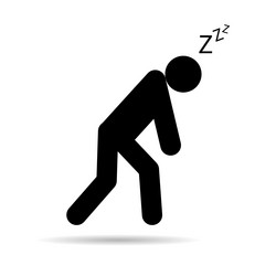 Tired man icon with shadow sleep emotion Vector Image
