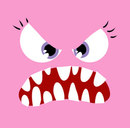 Happy pink monster close up Royalty Free Vector Image