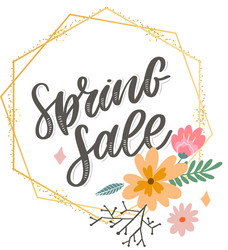Spring sale banner with 3d paper cut Royalty Free Vector