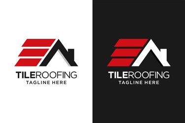 Tile roofing logo design Royalty Free Vector Image