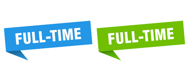 Full-time sign square speech bubble Royalty Free Vector