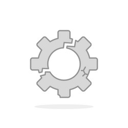 Disruption icon with thin line broken gear wheel Vector Image