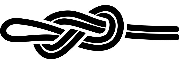 Tied knot in nautical style rope loop drawing Vector Image