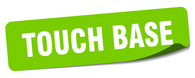 Touch base sticker touch base label Royalty Free Vector