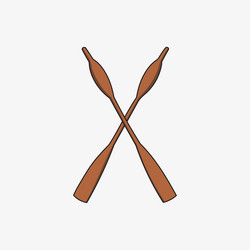 Woodcut of an oar drawing Royalty Free Vector Image