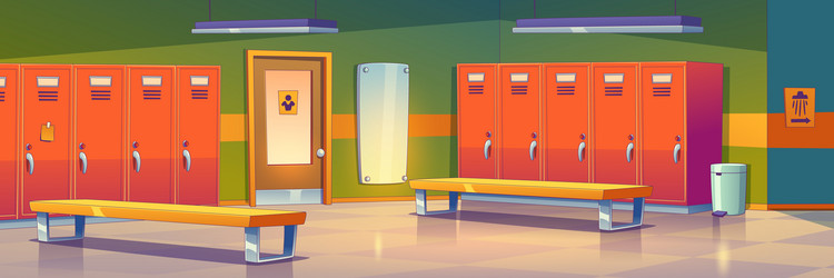 Sport changing room with locker background Vector Image