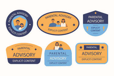 Flat design parental advisory label Royalty Free Vector