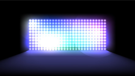 Concave side led screen wall stage light panel Vector Image