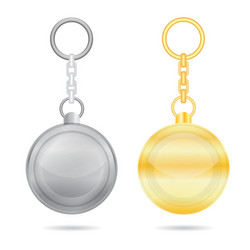 Different metallic keychains Royalty Free Vector Image