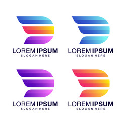 Gradient letter d and i logo design Royalty Free Vector