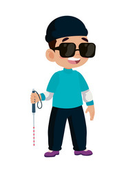 Boy disability character Royalty Free Vector Image