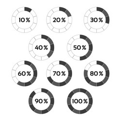 Circular progress bar - ten percentage indicators Vector Image