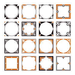 Collection of square decorative border frames Vector Image