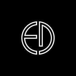 Ed logo monogram emblem style with crown shape Vector Image